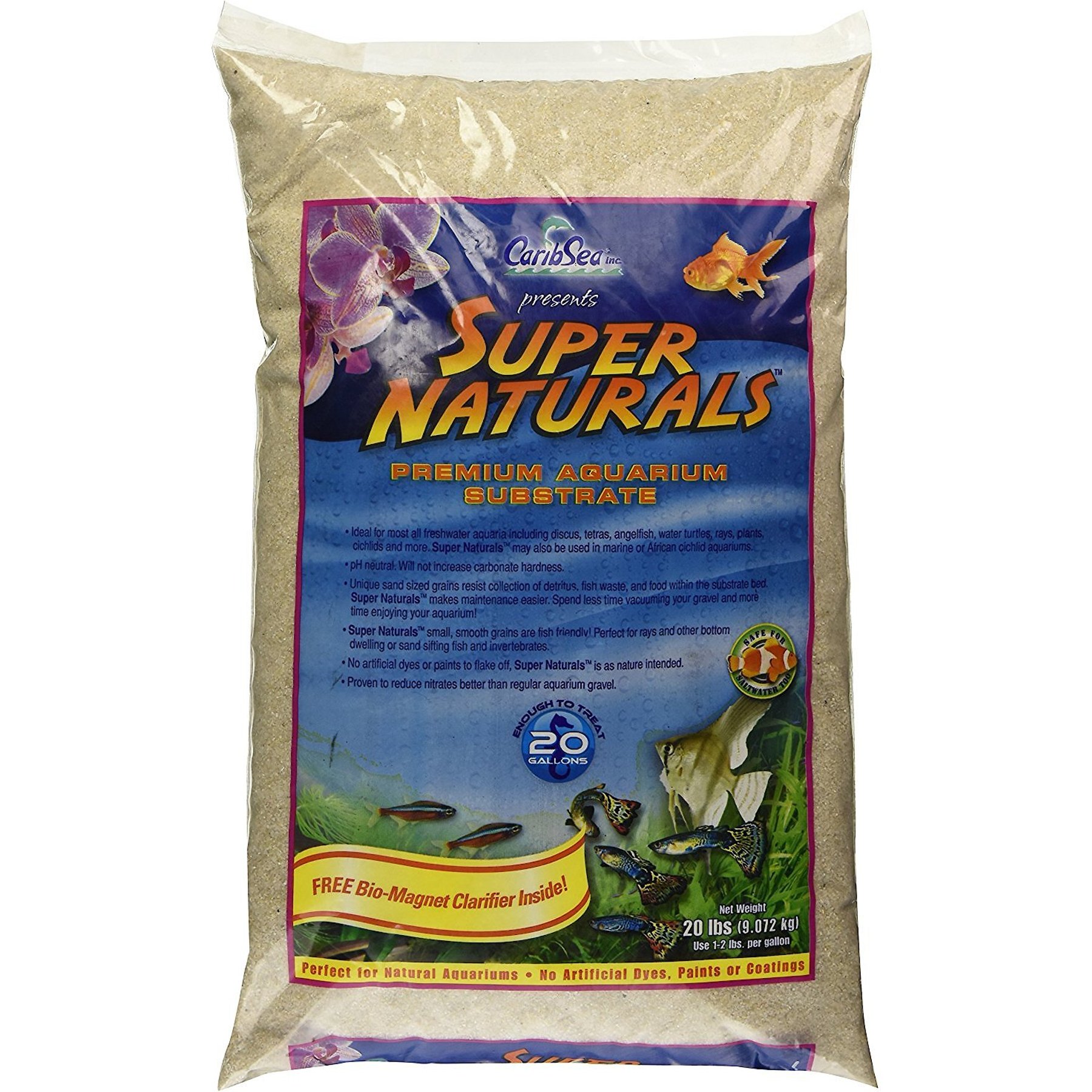 CARIBSEA Super Naturals Crystal River Freshwater Sand, 20-lb bag ...