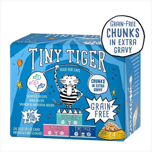 TINY TIGER Grain-Free Chunks in EXTRA Gravy Seafood Recipes Variety ...