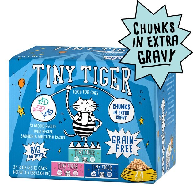 TINY TIGER Chunks in EXTRA Gravy Seafood Recipes Variety Pack Grain ...