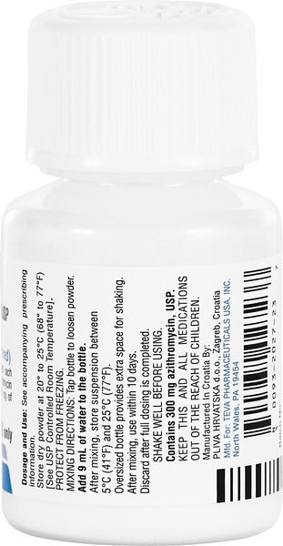 AZITHROMYCIN (Generic) Flavored for Oral Suspension, 100 mg/5 mL, 15-mL ...