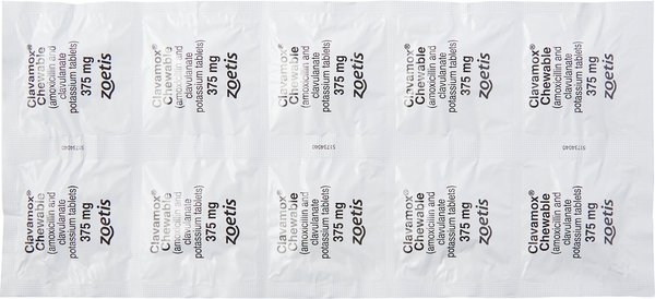 CLAVAMOX (Amoxicillin / Clavulanate Potassium) Chewable Tablets for Dogs & Cats, 375-mg - Easy ...