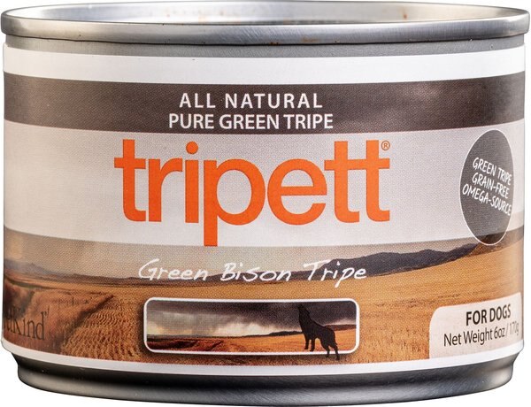 PETKIND Tripett Green Bison Tripe Grain-Free Canned Dog Food, 5.5-oz ...