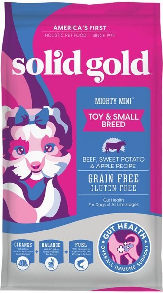 SOLID GOLD Mighty Mini Small & Toy Breed Grain-Free Beef, Sweet Potato ...