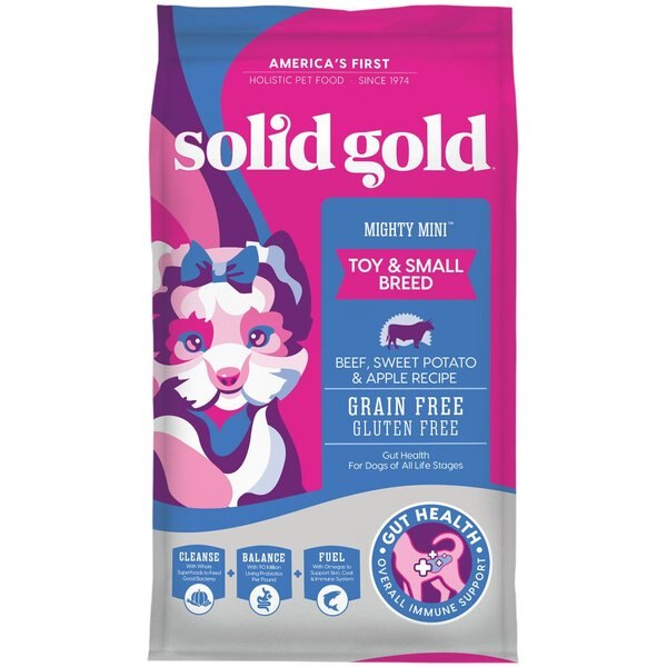 SOLID GOLD Mighty Mini Small & Toy Breed Grain-Free Beef, Sweet Potato & Apple Dry Dog Food, 11 ...