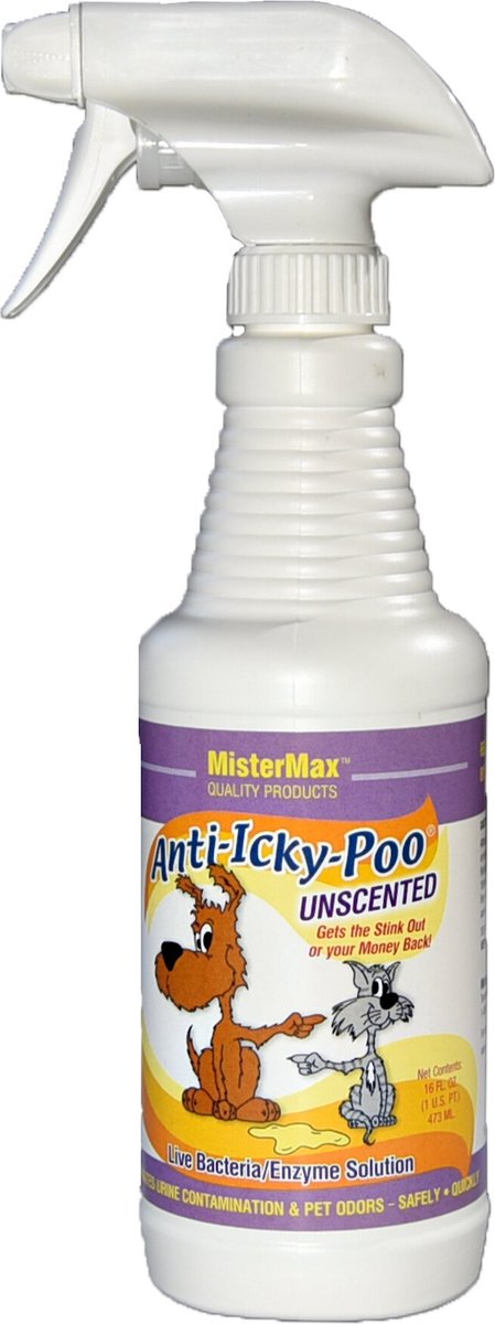 MISTERMAX Anti-Icky-Poo, Unscented, 16-fl oz bottle - Chewy.com