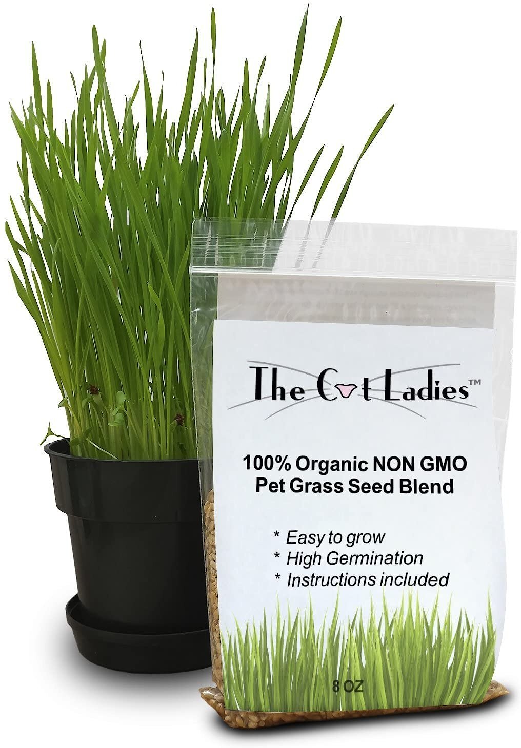 THE CAT LADIES Organic Pet Grass Seed, 8-oz bag - Chewy.com