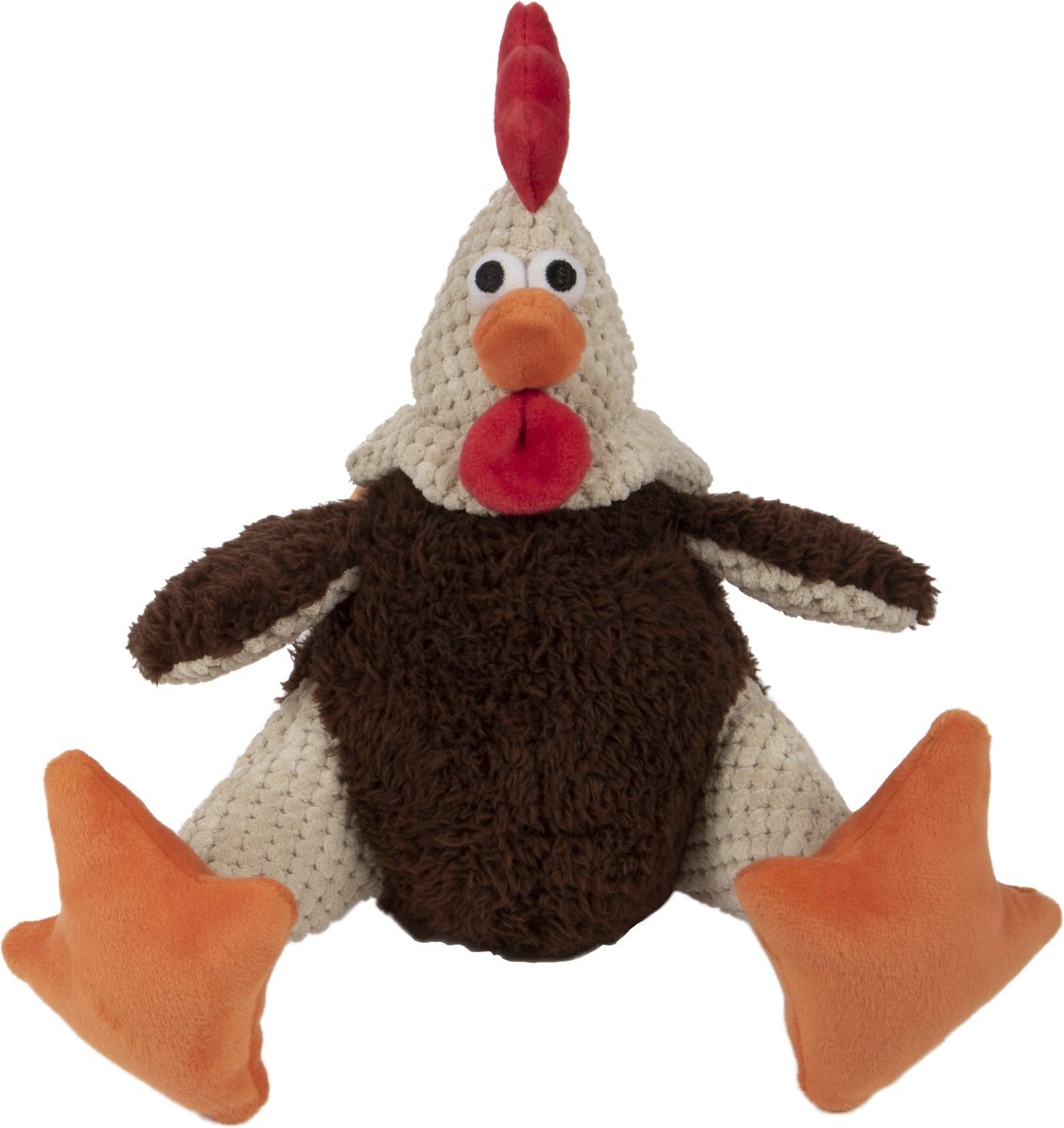 GODOG Checkers Chew Guard Rooster Squeaky Plush Dog Toy, Fat Large ...