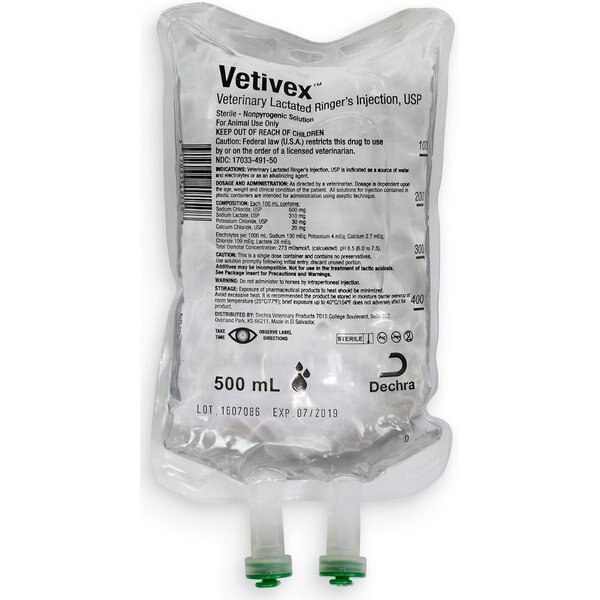 VETIVEX Veterinary DEHP Free Lactated Ringers Electrolyte Injection ...