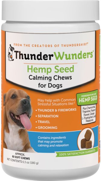 THUNDERWUNDERS Hemp Calming Dog Chews, 60 Count - Chewy.com