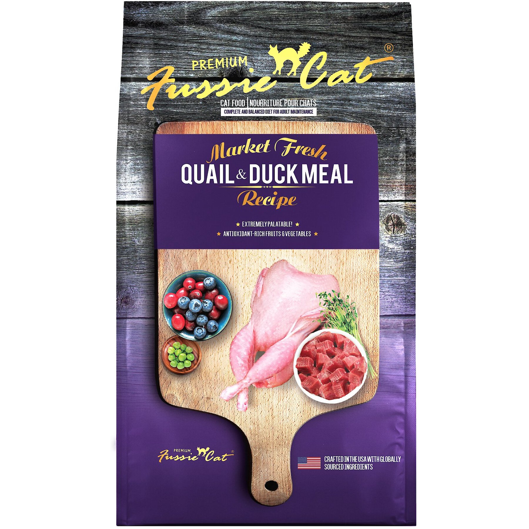 FUSSIE CAT Market Fresh Quail & Duck Meal Recipe Grain-Free Dry Cat ...