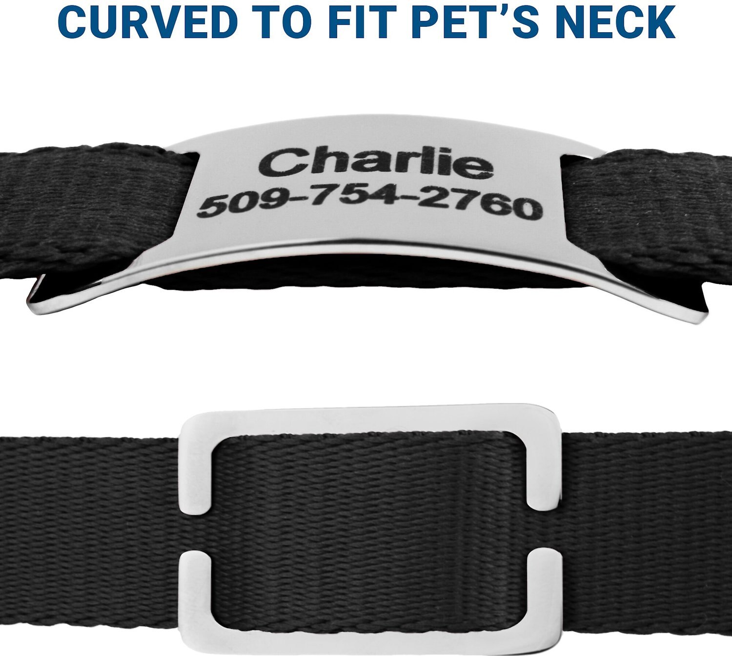 FRISCO Stainless Steel Slide-On Personalized Dog & Cat Tag, Open Design ...