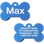GOTAGS Anodized Aluminum Personalized Dog ID Tag, Bone, Blue, Regular ...