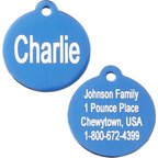 GOTAGS Anodized Aluminum Personalized Dog ID Tag, Round, Blue, Small ...