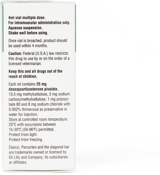 PERCORTEN-V (desoxycorticosterone pivalate) Injectable for Dogs, 25 mg ...