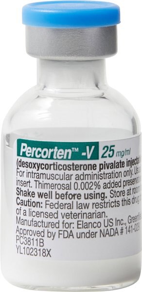 PERCORTEN-V (desoxycorticosterone pivalate) Injectable for Dogs, 25 mg ...