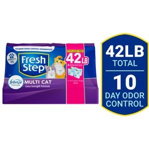FRESH STEP Multi-Cat Extra Strength Scented Clumping Cat Litter, 42-lb ...