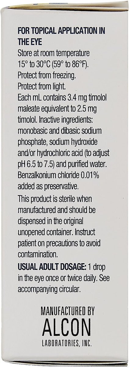 TIMOLOL Maleate (Generic) Ophthalmic Solution 0.25%, 15-mL - Easy ...
