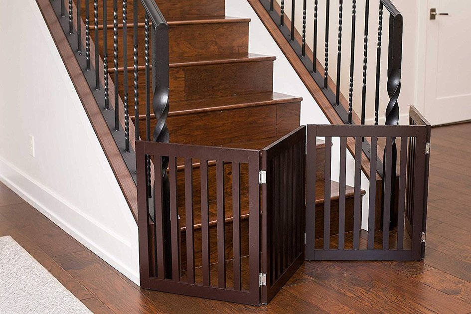 INTERNET'S BEST Traditional Pet Gate, Espresso, 24-in - Chewy.com