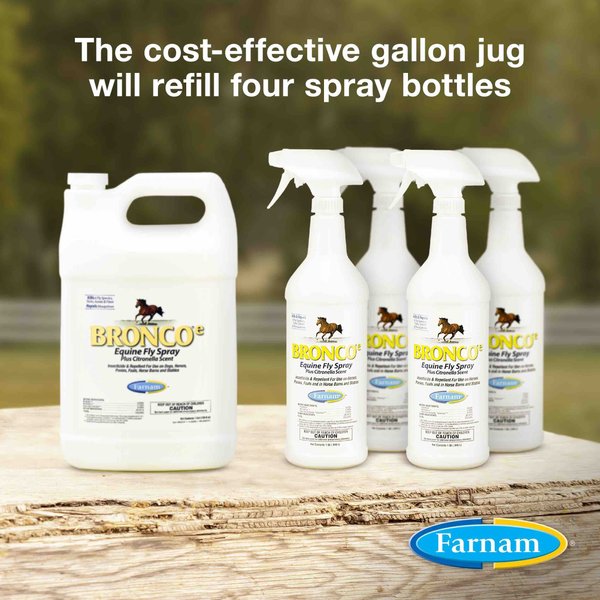 FARNAM Bronco e Citronella Scented Equine Fly Spray, 1-gal bottle ...