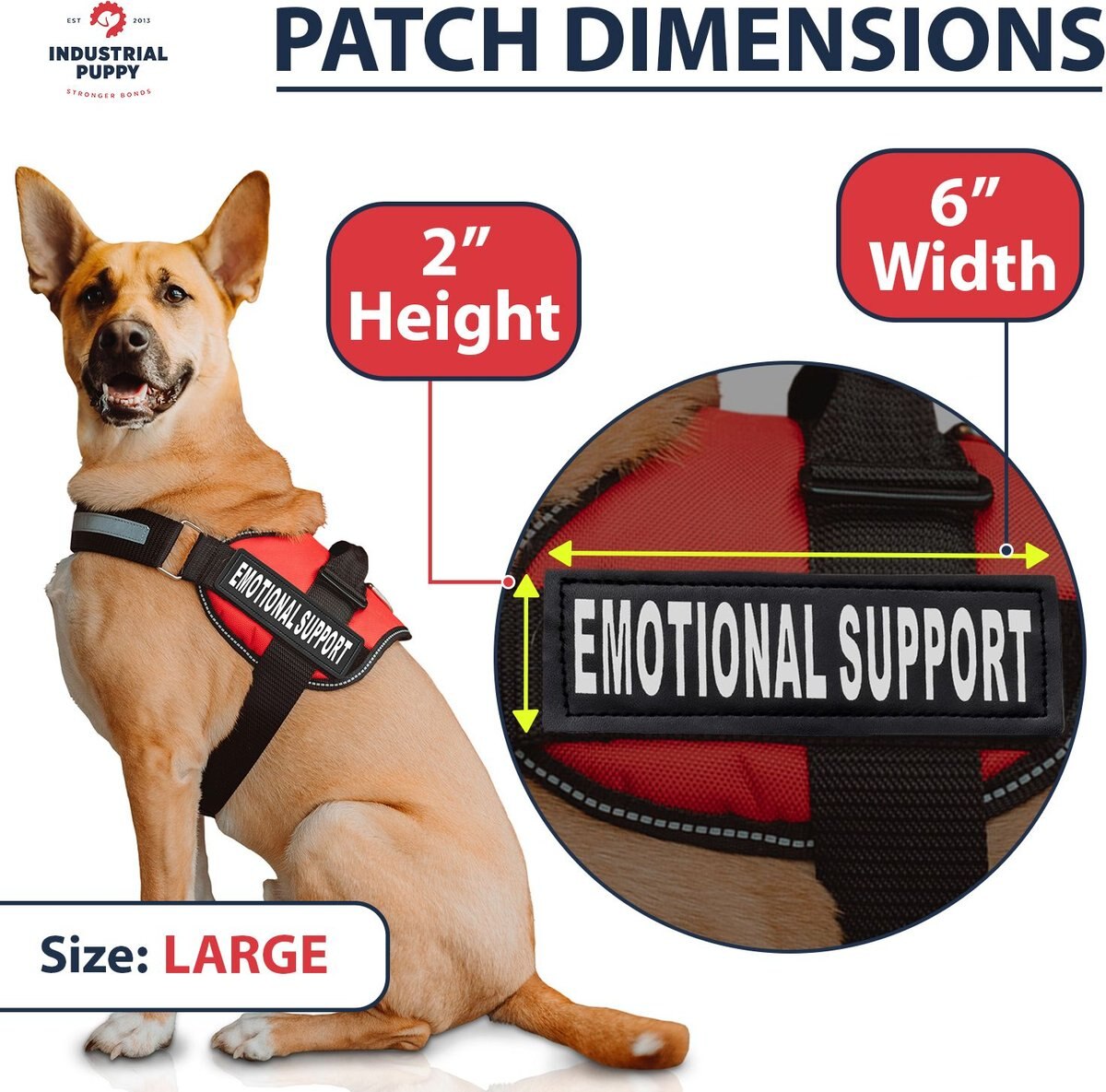 INDUSTRIAL PUPPY Emotional Support Dog Patches, Large, 2 count - Chewy.com
