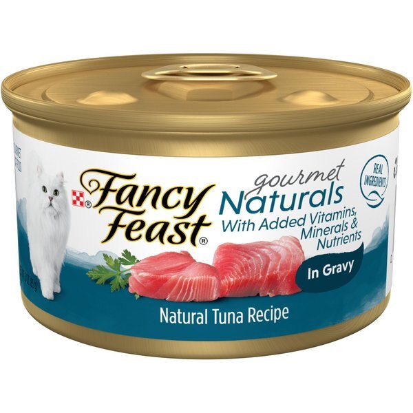 FANCY FEAST Gourmet Naturals Tuna Recipe in Gravy Canned Cat Food, 3-oz ...