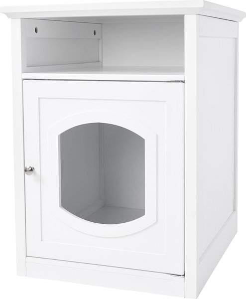 FRISCO Decorative Side Table Cat Litter Box Cover, White - Chewy.com