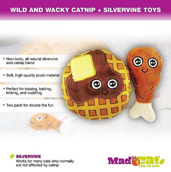 MAD CAT Chicken N' Waffles Catnip & Silvervine Cat Toy - Chewy.com MAD CAT Chicken N' Waffles Catnip & Silvervine Cat Toy - Chewy.com