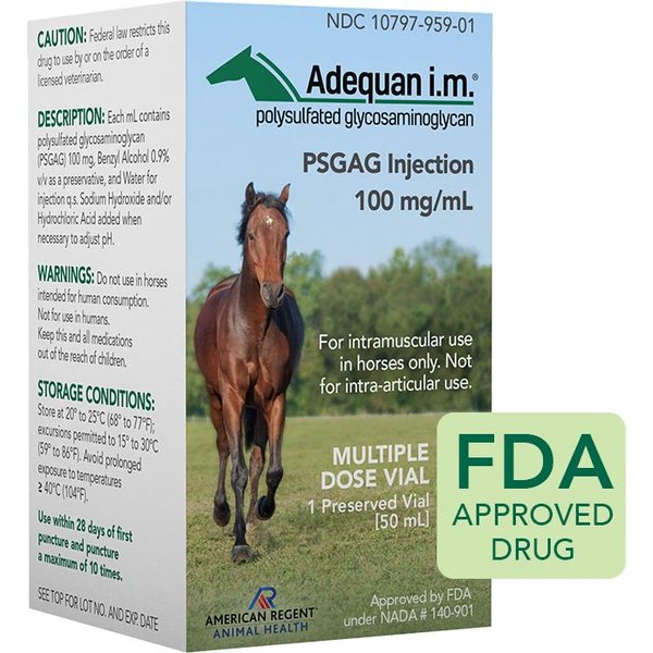 ADEQUAN EQUINE (polysulfated glycosaminoglycan) Injectable for Horses ...