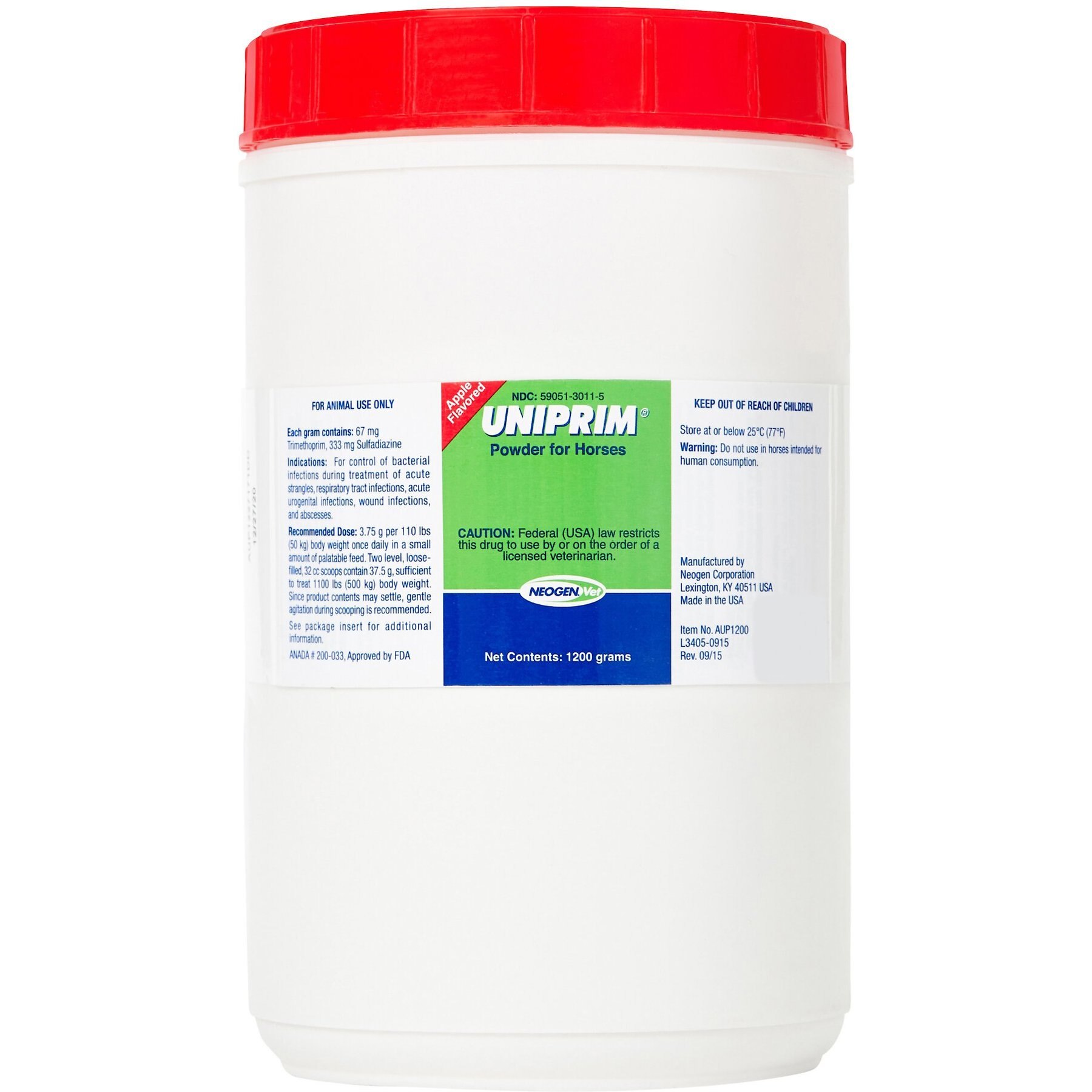 UNIPRIM Powder for Horses Apple Flavor, 1200-gm - Chewy.com