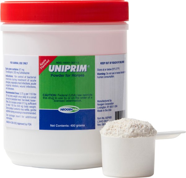 UNIPRIM Powder for Horses Apple Flavor, 400-gm - Chewy.com