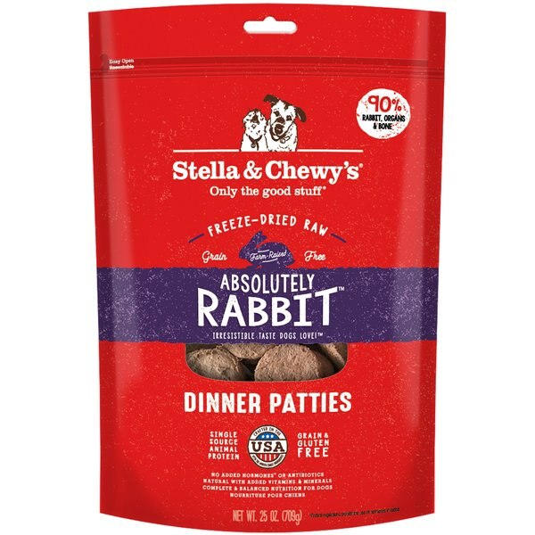 STELLA & CHEWY'S Absolutely Rabbit Dinner Patties Freeze-Dried Raw Dog ...