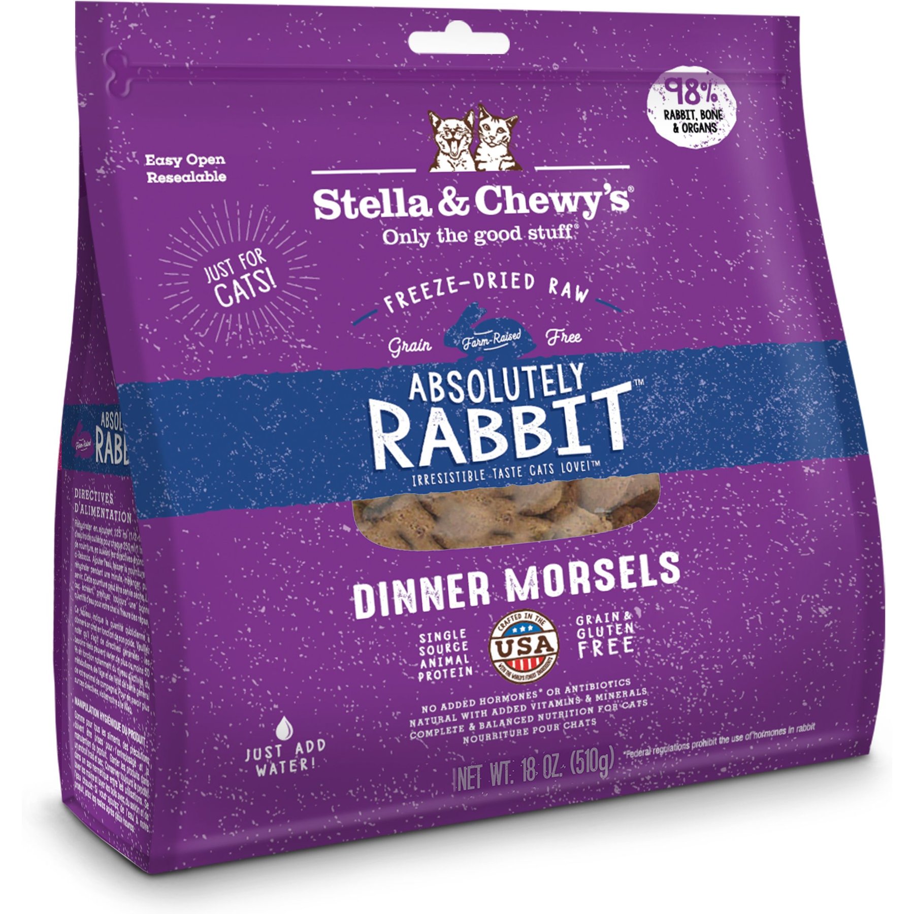 STELLA & CHEWY'S Absolutely Rabbit Dinner Morsels Freeze-Dried Raw Cat ...