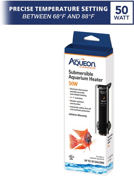 AQUEON Glass Adjustable Aquarium Heater, 50-watt - Chewy.com