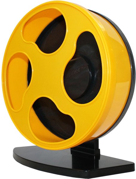 EXOTIC NUTRITION Silent Runner Small Animal Exercise Wheel, Yellow ...