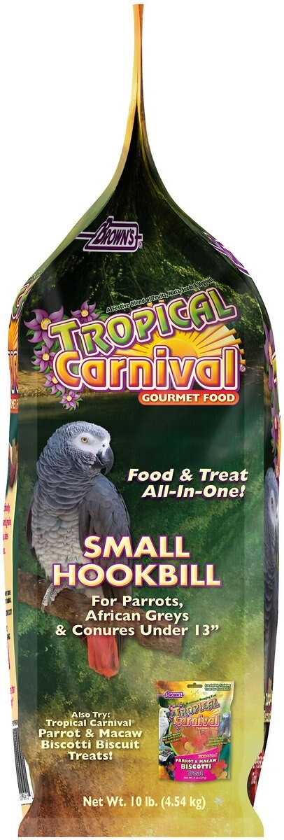 BROWN'S Tropical Carnival Gourmet Small Hookbill Food, 10-lb bag ...