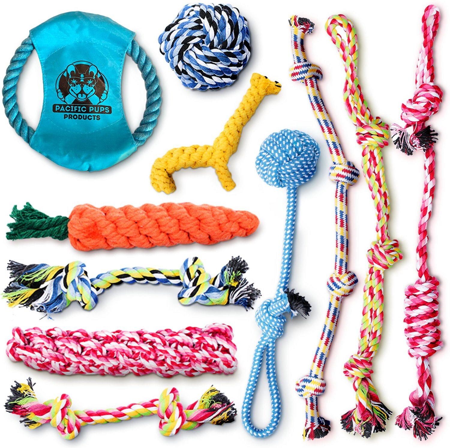 PACIFIC PUPS RESCUE Assorted Rope Dog Toys, 11 count - Chewy.com