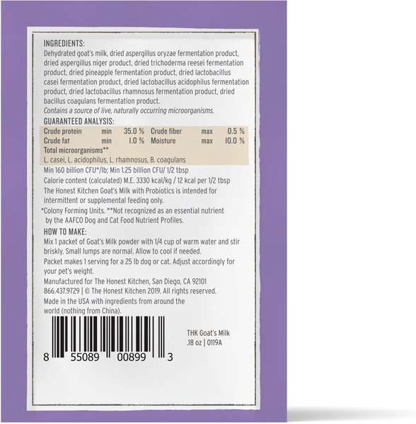 THE HONEST KITCHEN Daily Boosters Instant Goat's Milk with Probiotics ...