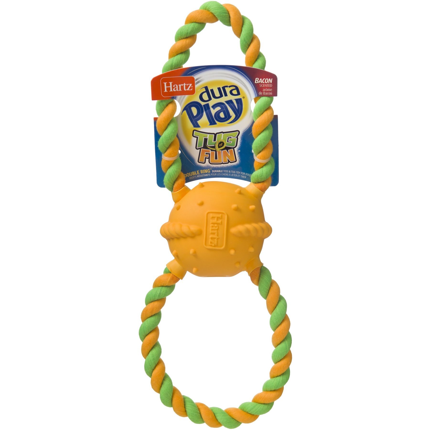 HARTZ Dura Play Tug of Fun Double Ring Squeaky Latex Dog Toy - Chewy.com