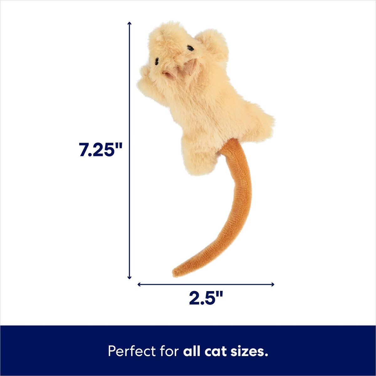 FRISCO Skinny Mouse Plush Cat Toy with Catnip, Brown - Chewy.com