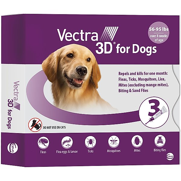 VECTRA 3D Flea & Tick Spot Treatment for Dogs, 11-20 lbs, 3 Doses (3 ...