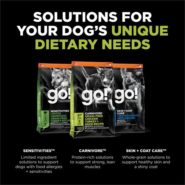 GO! SOLUTIONS Carnivore Grain-Free Chicken, Turkey + Duck Puppy Recipe ...