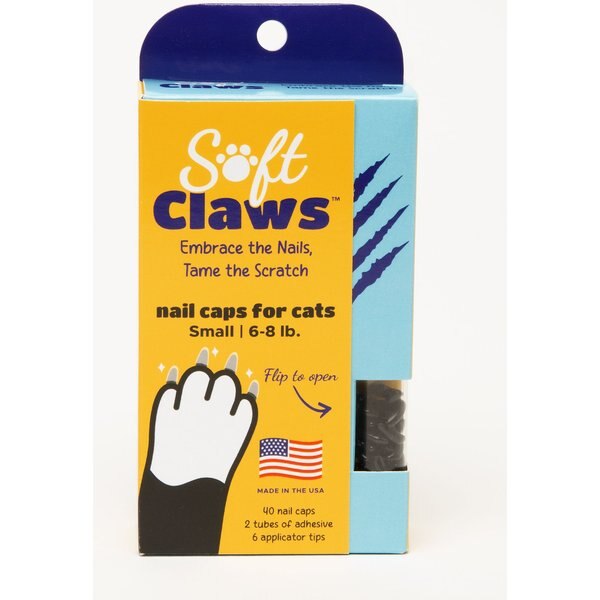 PURRDY PAWS Soft Cat Nail Caps, 20 count, Blue Glow in the Dark, Medium ...