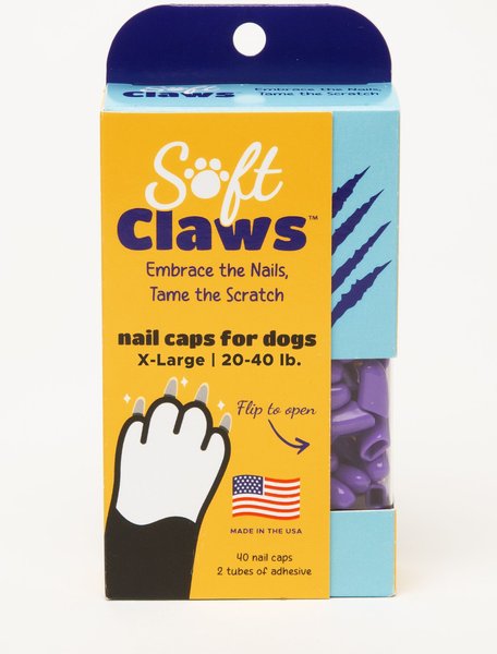 SOFT CLAWS Nail Caps for Dogs, 40 count, X-Large, Purple - Chewy.com