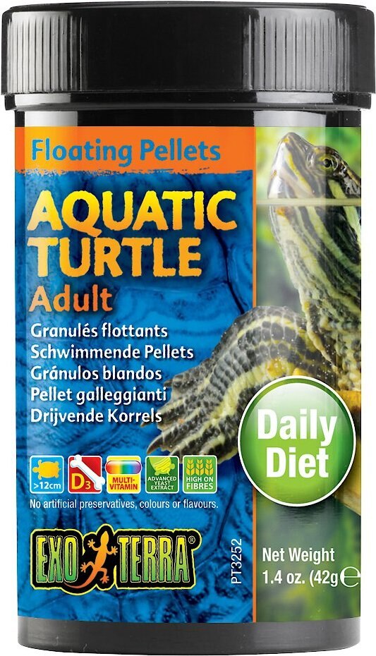EXO TERRA Floating Pellets Adult Aquatic Turtle Food, 1.4-oz jar ...
