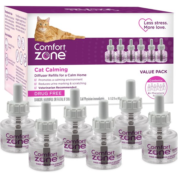 COMFORT ZONE Multi-Cat Calming Diffuser Refill for Cats, 30 day, set of ...