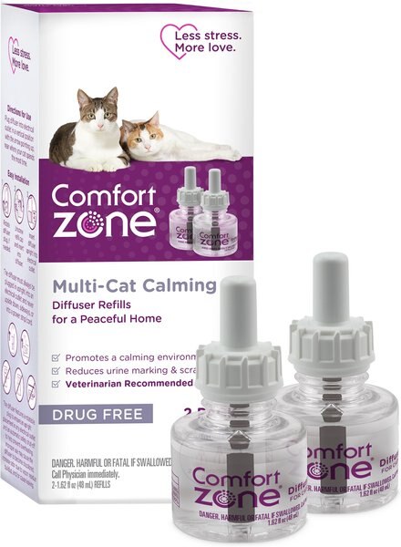 COMFORT ZONE Multi-Cat Calming Diffuser Refill for Cats, 30 day, set of ...