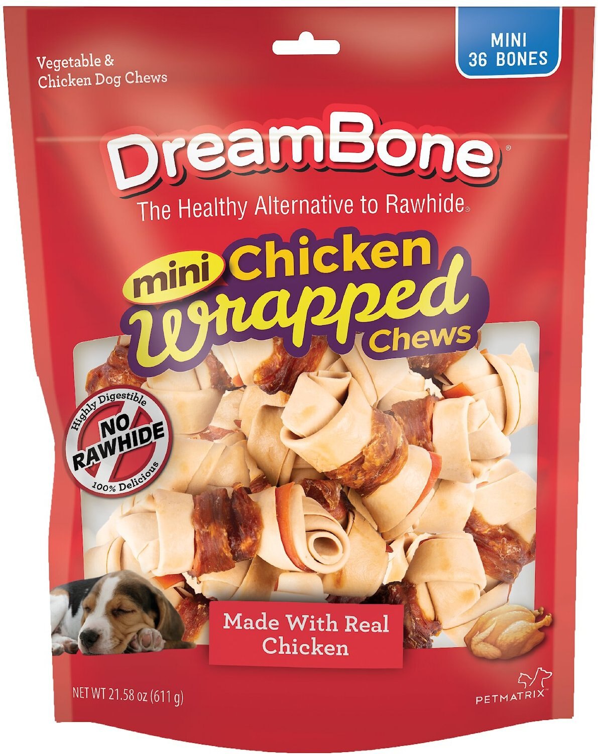 DREAMBONE Mini Chicken Wrapped Bones Dog Treats, 36 count - Chewy.com