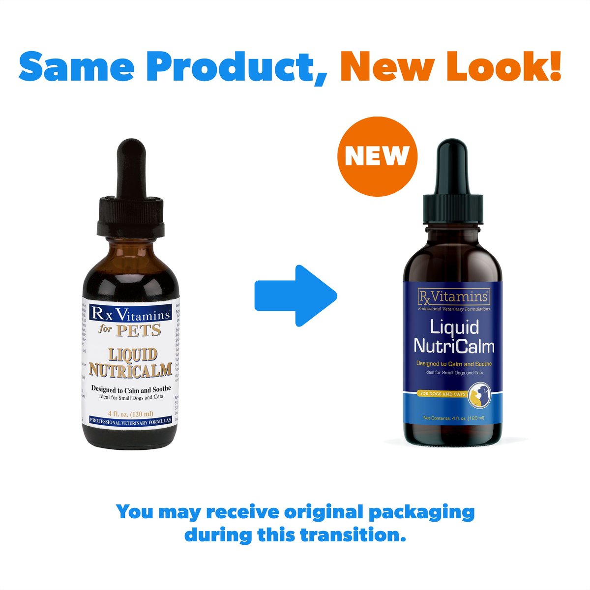 RX VITAMINS NutriCalm Liquid Calming Supplement for Cats & Dogs, 4-oz ...