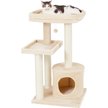 FRISCO 42-in Heavy Duty Faux Fur Cat Tree & Condo, Cream - Chewy.com