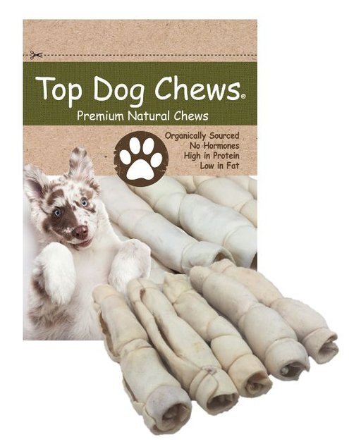 TOP DOG CHEWS Buffalo Beef Cheek Rolls Dog Treat, 5 count, 10-12 inches ...